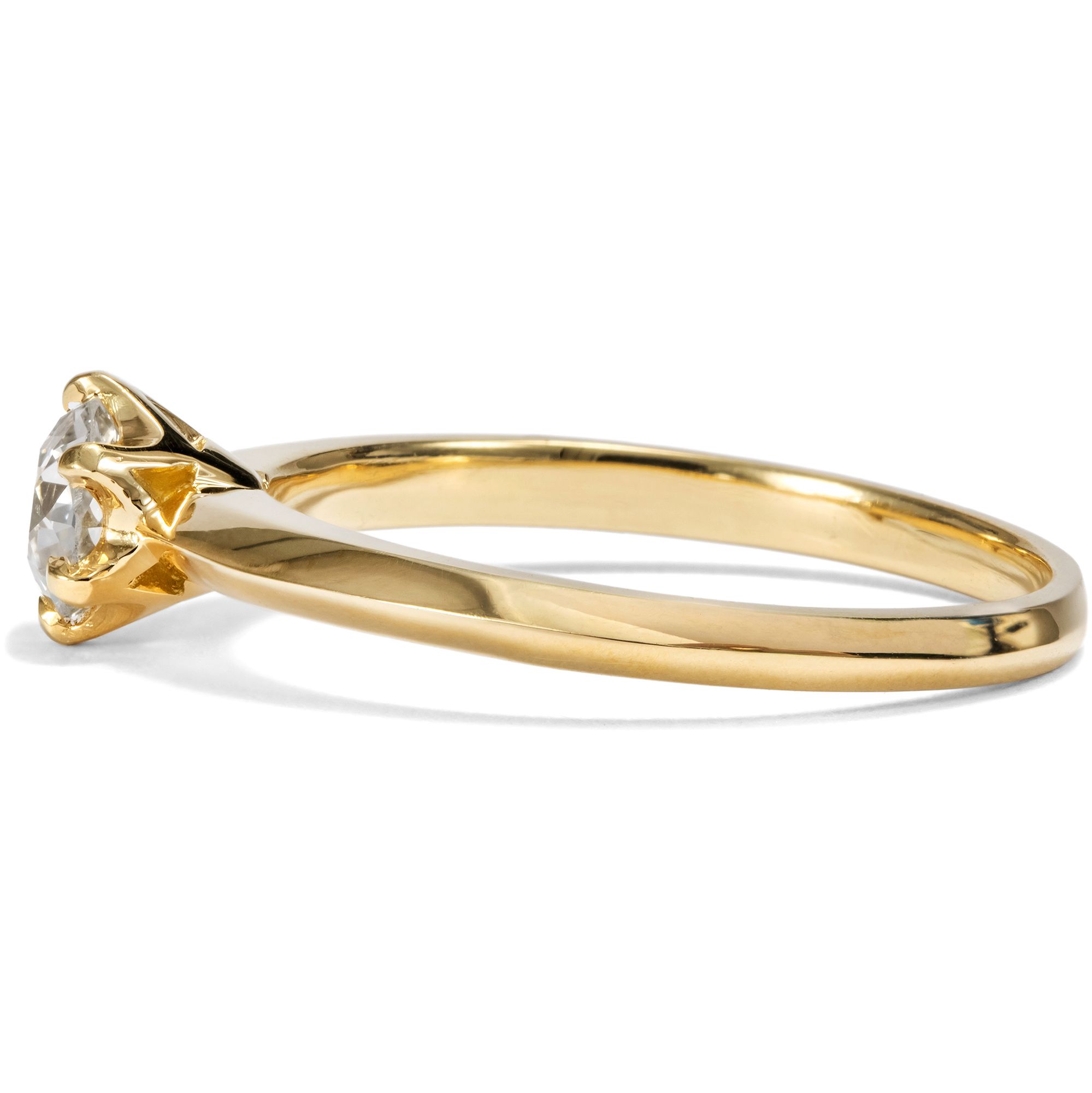 Liebesgruß mit Funkelkissen • Verlobungsring mit 0,52 ct „Old Mine Cut ...